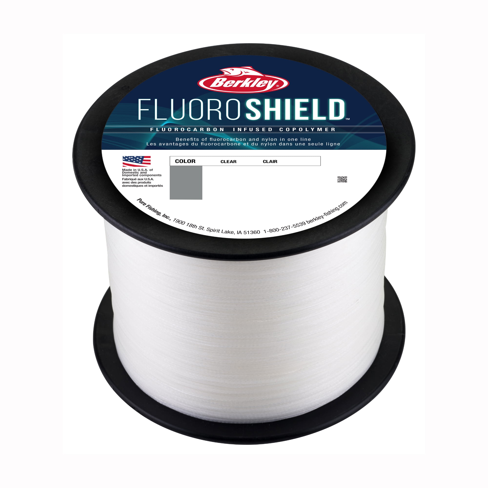 Berkley FluoroShield™ Fishing Line, Clear, 15 lb Test Strength, 3000 yd ...