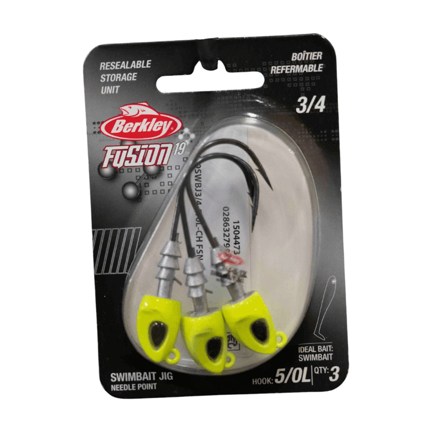 Berkley Fusion19 Swimbait Jighead, Pearl White, Size 3/0, 1/4 oz ...