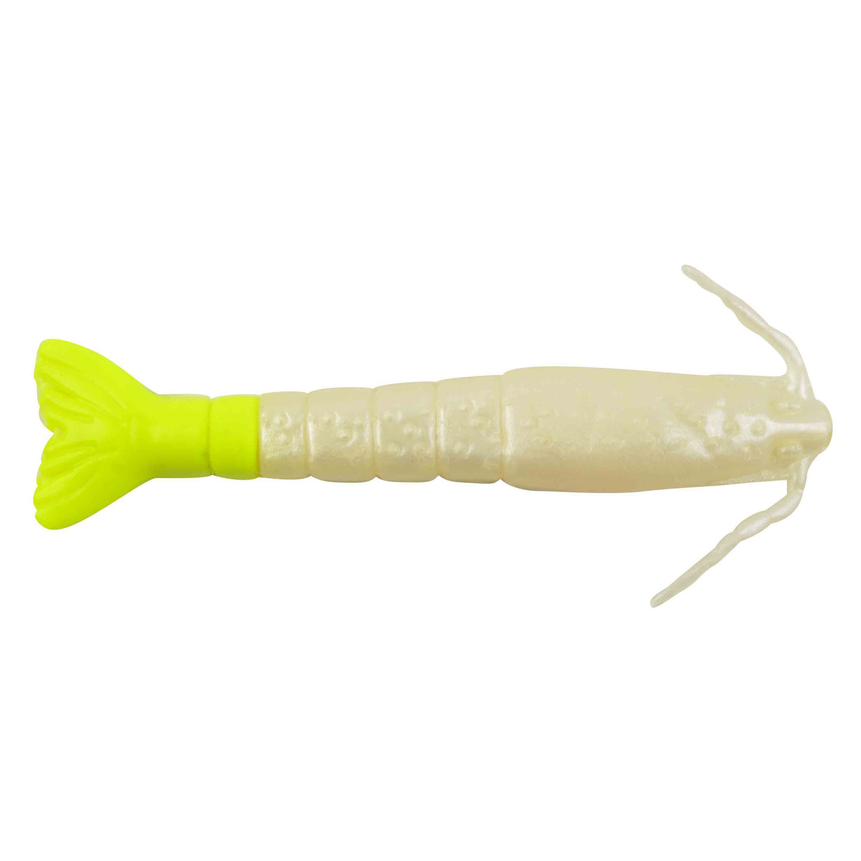 Gulp! Alive! Shrimp, 4" Pearl White/Chartreuse - Walmart.com