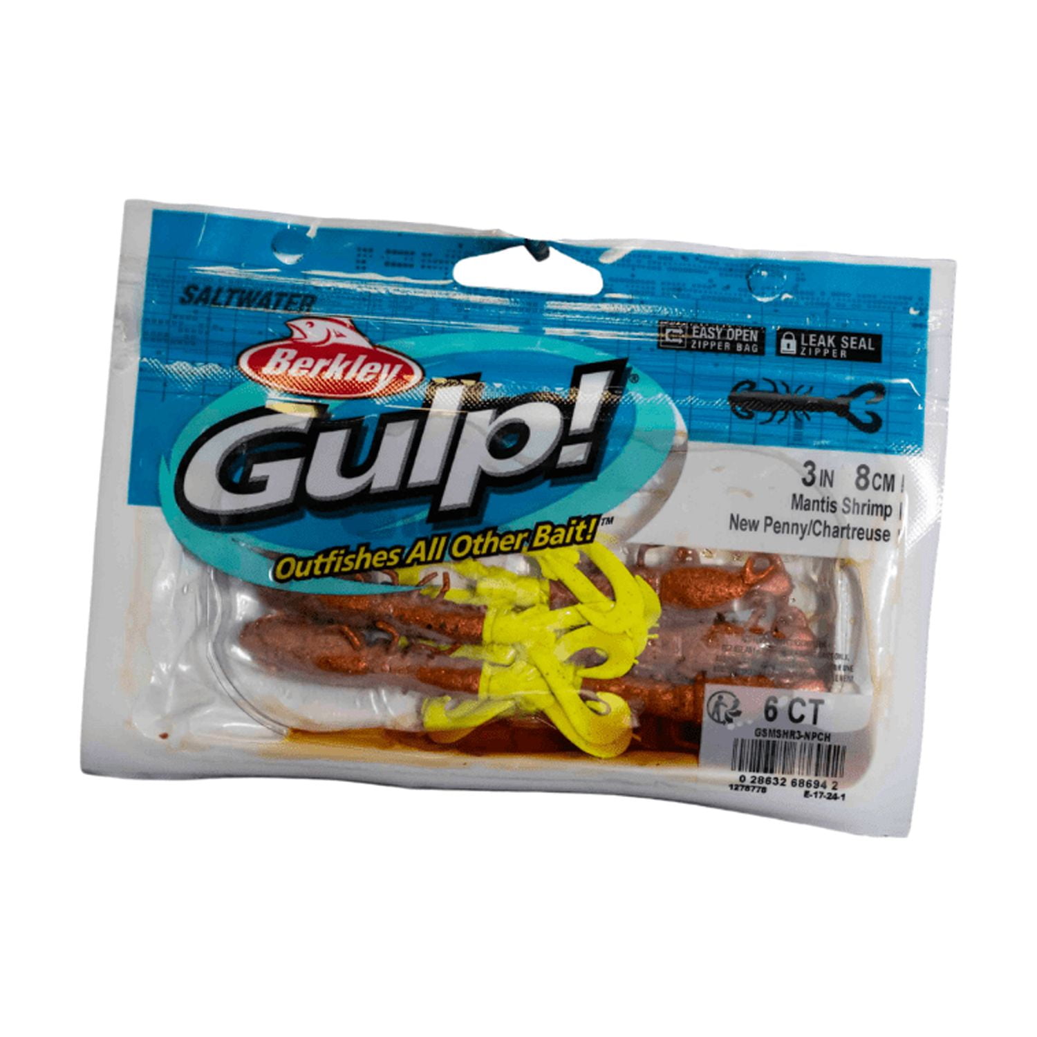Gulp Saltwater 3 Inch Mantis Shrimp Natural Formulation Bait with Scent ...