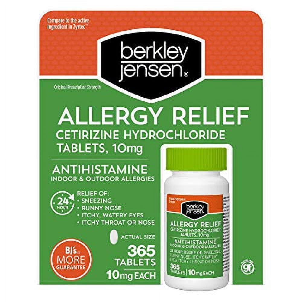 Berkley & Jense 10mg Cetirizine Hydrochloride Antihistamine Tablets ...