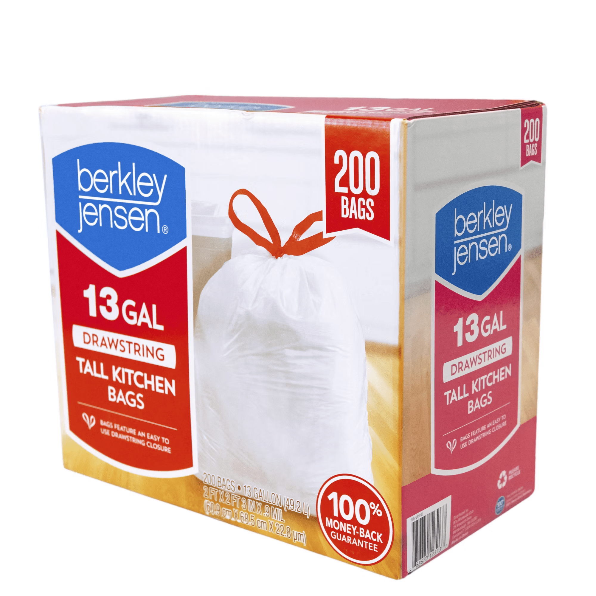 Berkley Jensen 13-Gal. Drawstring Tall Kitchen Bags, 200 ct. - Walmart.com