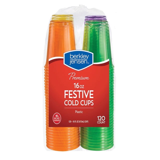 Berkley Jensen 16-Oz. Plastic Cold Cups, 120 ct. - Multicolor - Walmart.com