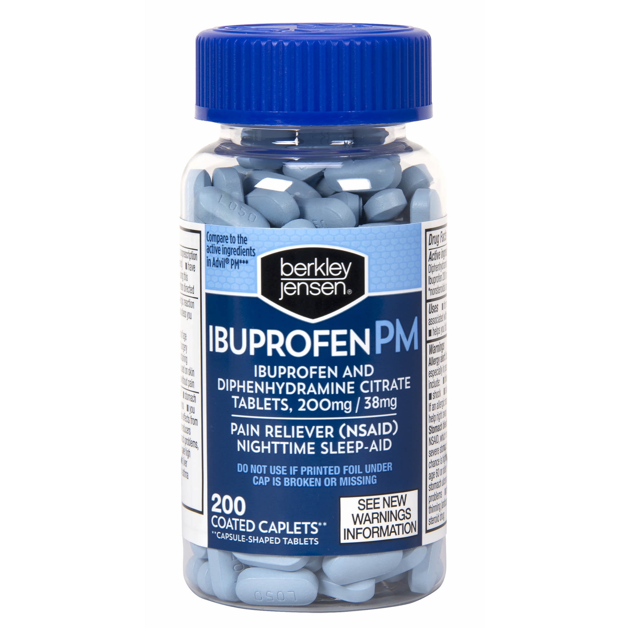 Berkley Jensen Ibuprofen PM 200mg, Pain Reliever, Sleeping Aid, Relief ...