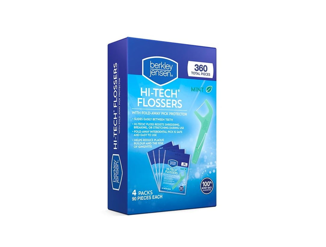 Berkley Jensen Hi-Tech Flossers Mint 4 Packs 90 Pieces Each - 360 Total ...