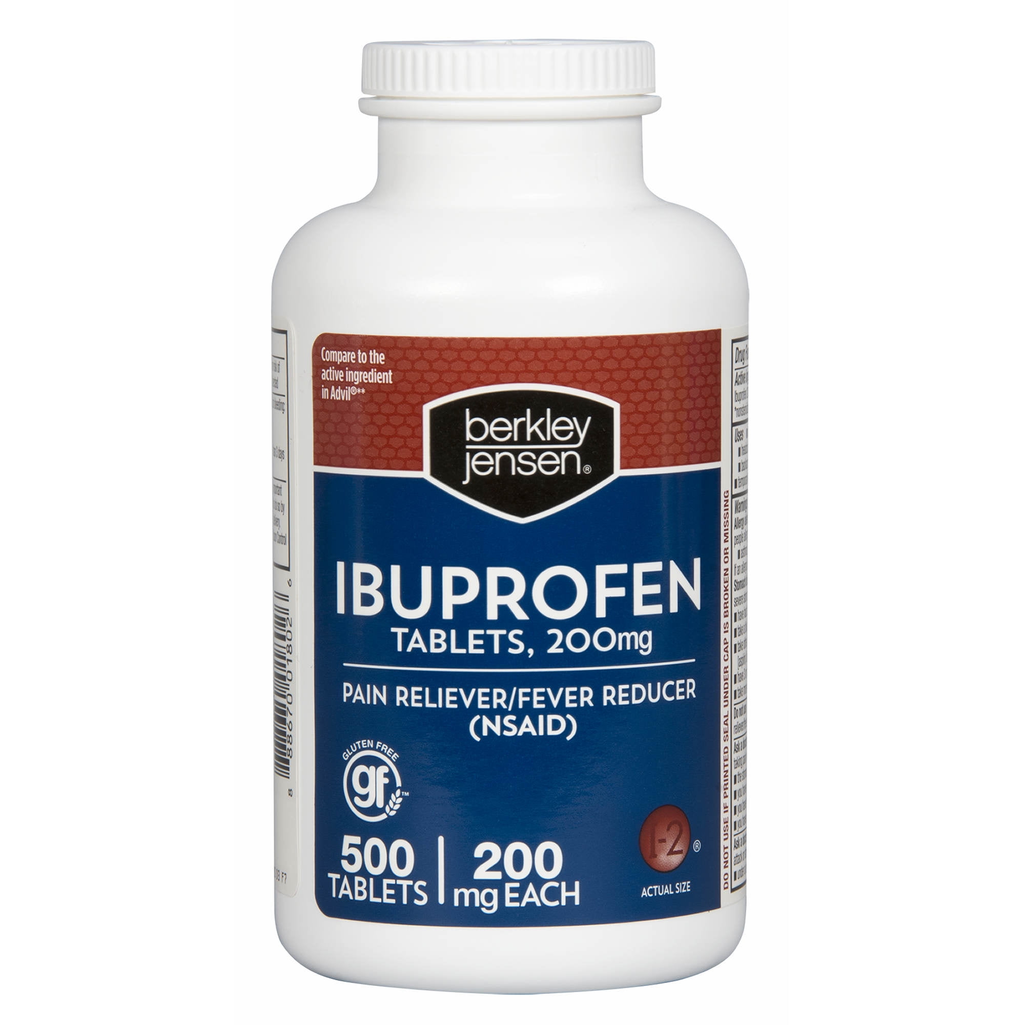 Berkley Jensen Ibuprofen 200 mg - 500 Tablets HSA/FSA Eligible ...