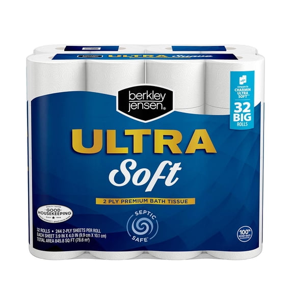 Berkley Jensen Ultra Soft Toilet Paper, 32 Rolls, 244 Sheets Bath ...