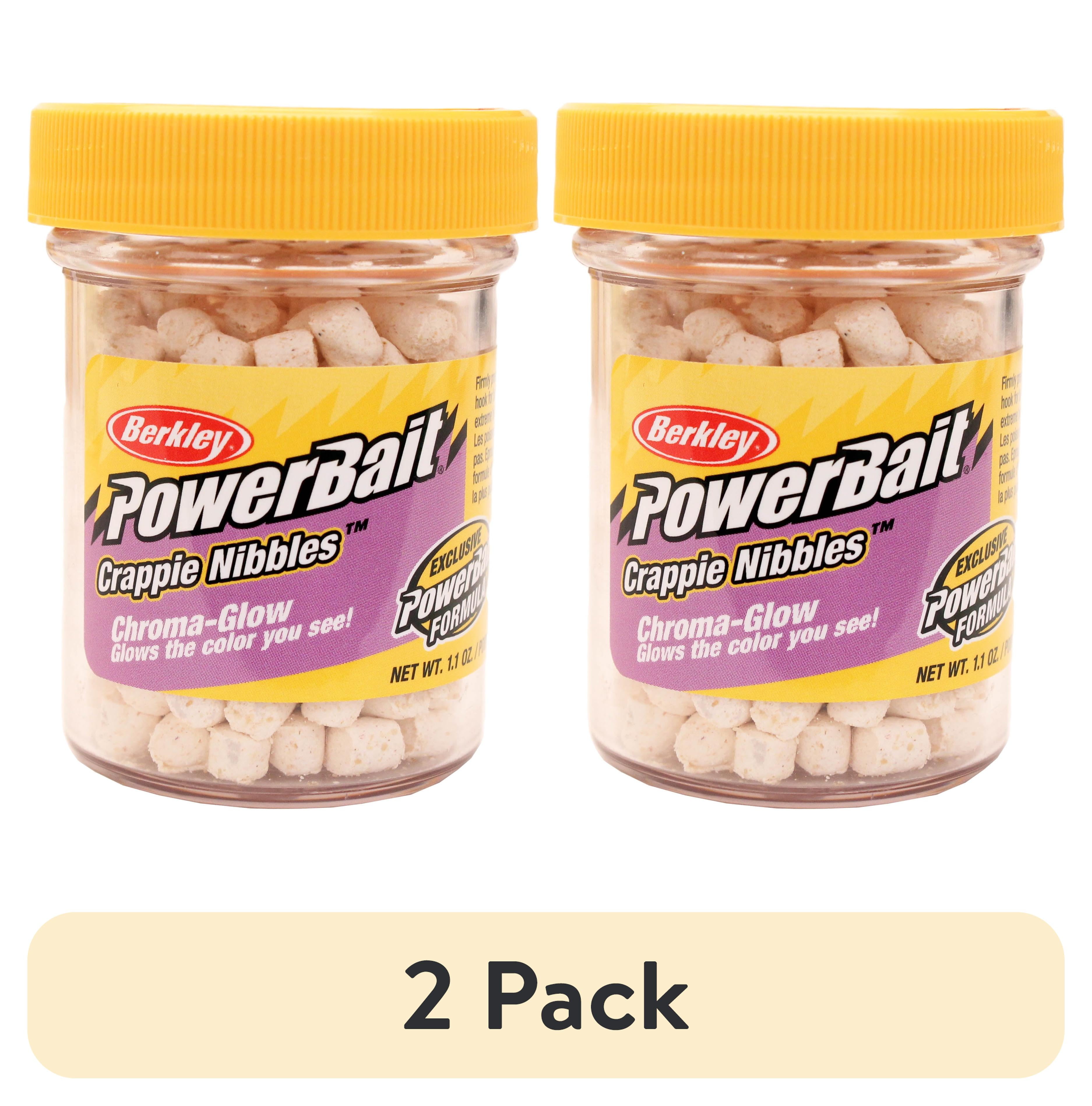 (2 pack) Berkley PowerBait Chroma-Glow Crappie Nibbles, Glow White ...