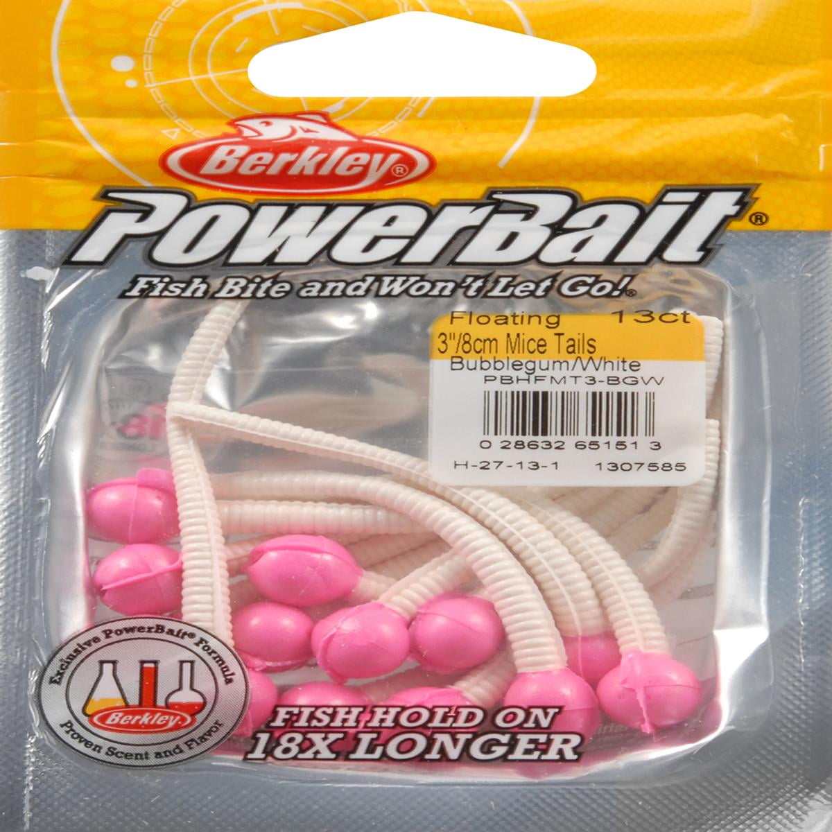 Berkley PowerBait Floating Mice Tails Fishing Bait, Bubblegum/White ...