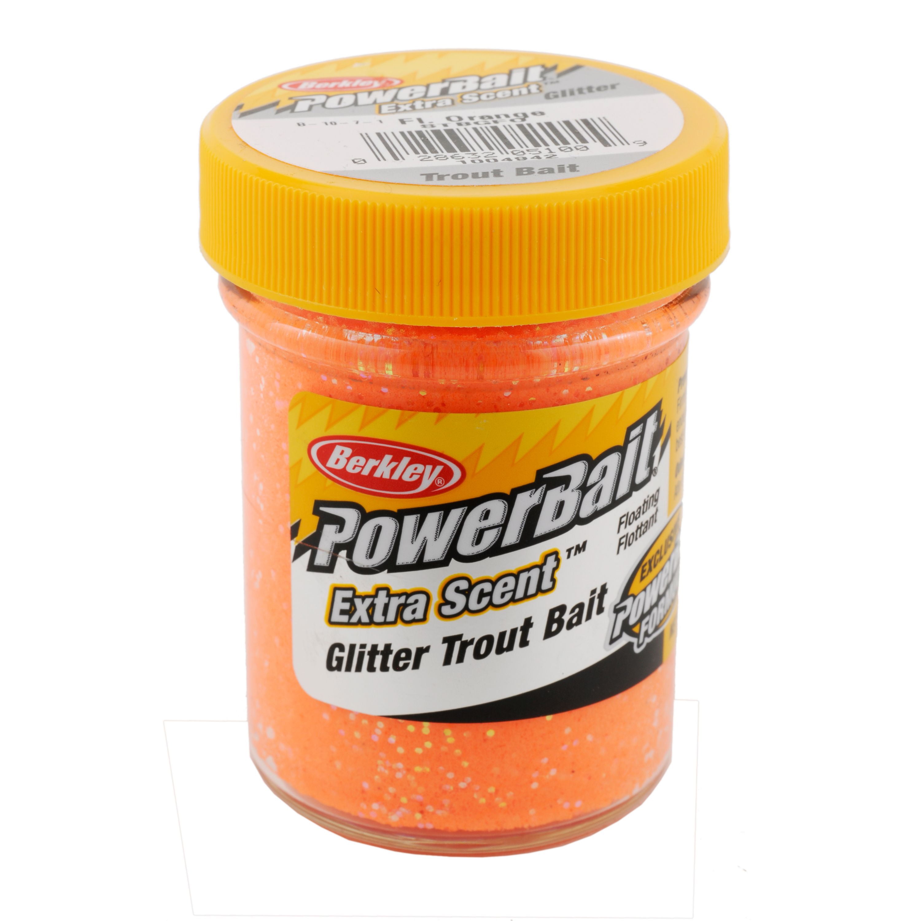 Berkley PowerBait Glitter Trout Dough Bait Fluorescent Orange with ...