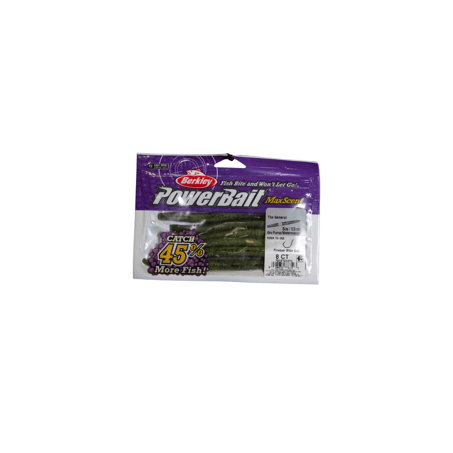 Berkley PowerBait® MaxScent The General Fishing Bait, Green Pumpkin ...