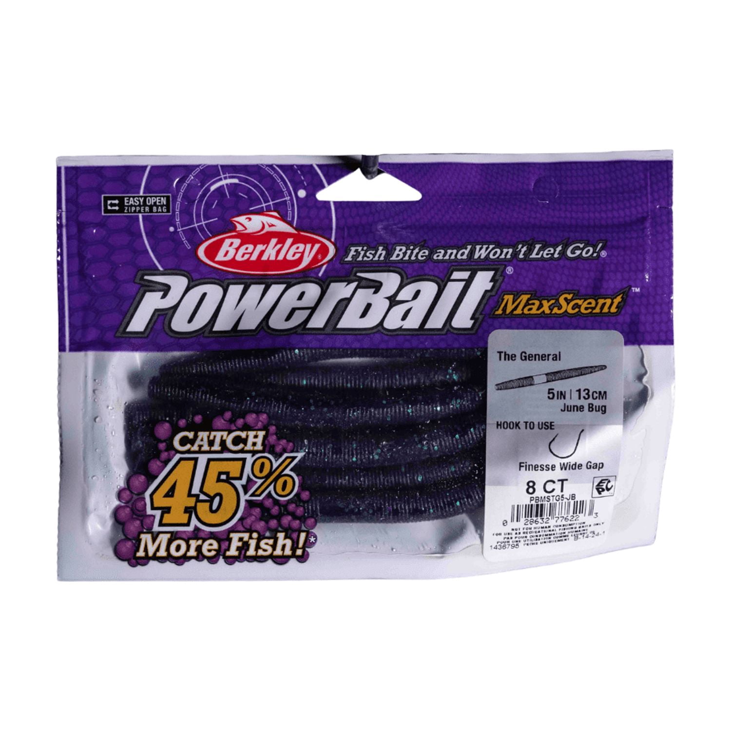 Berkley PowerBait® MaxScent The General Fishing Bait, June Bug, 5in ...