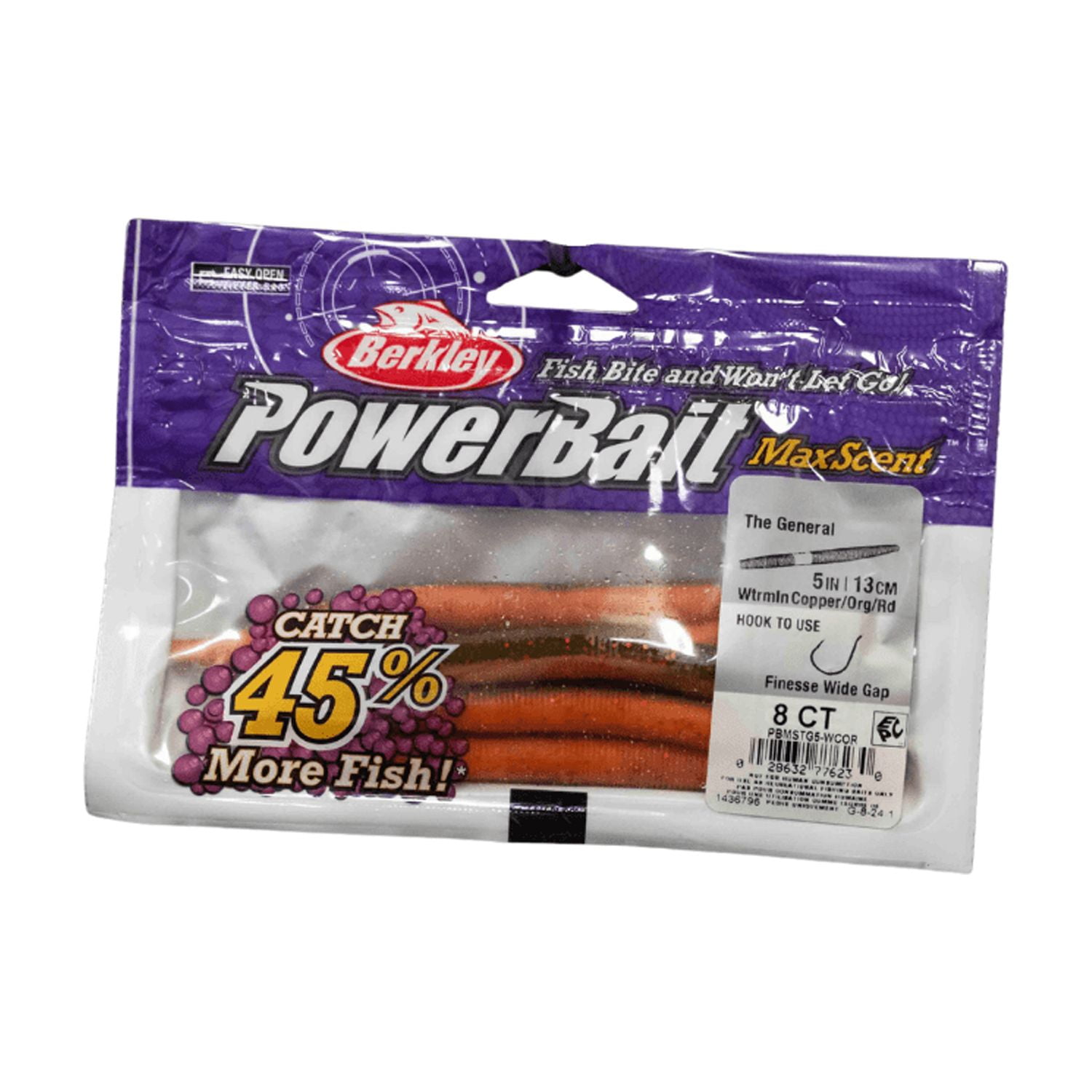 Berkley PowerBait MaxScent The General Watermelon Copper Orange 5in ...