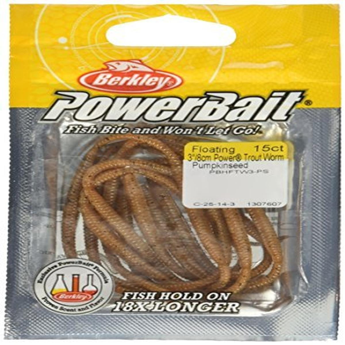 Berkley PowerBait Power Floating Trout Worm Fishing Bait, Pumpkinseed ...