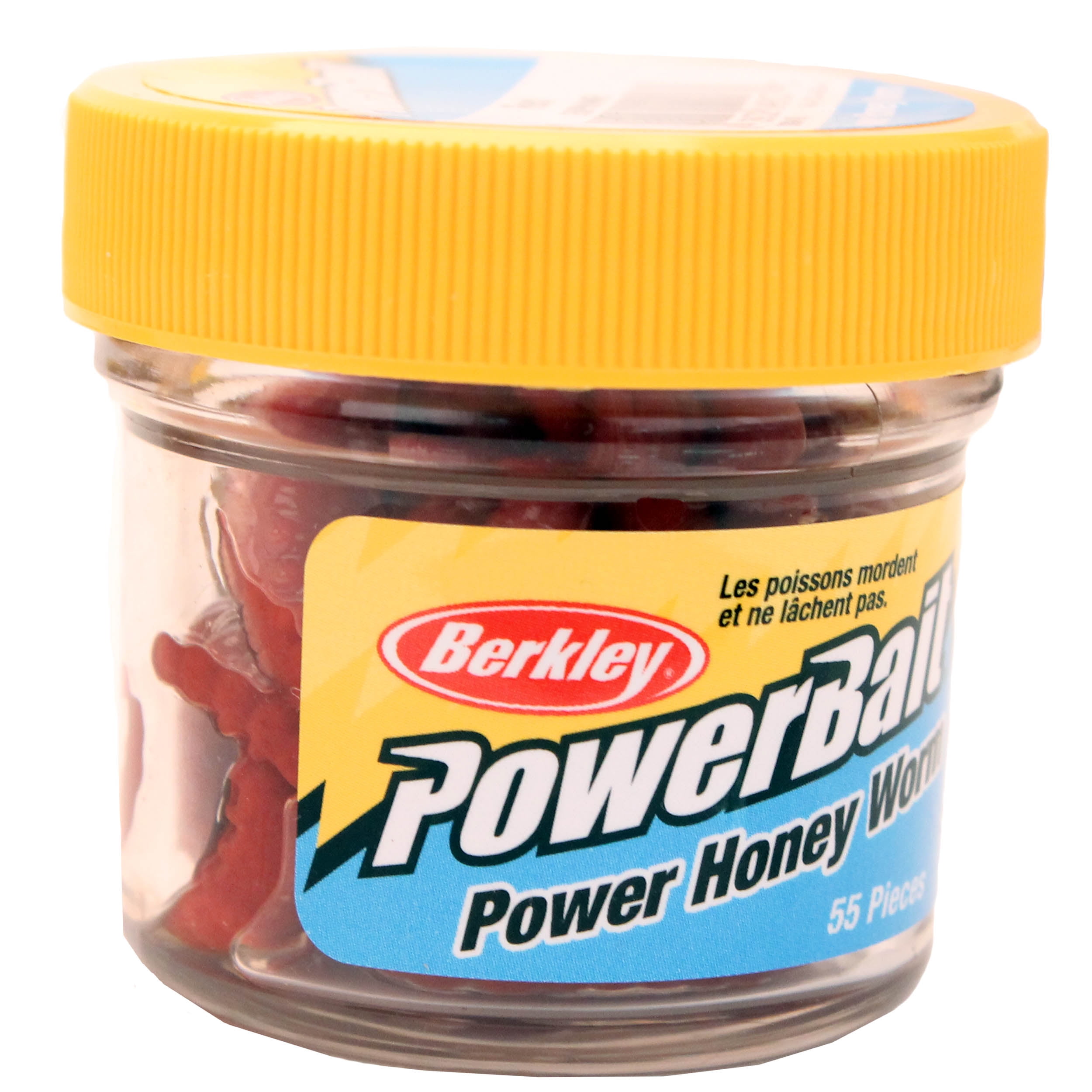 Berkley PowerBait Power Honey Worm Fishing Lures, Red, 55 Count ...