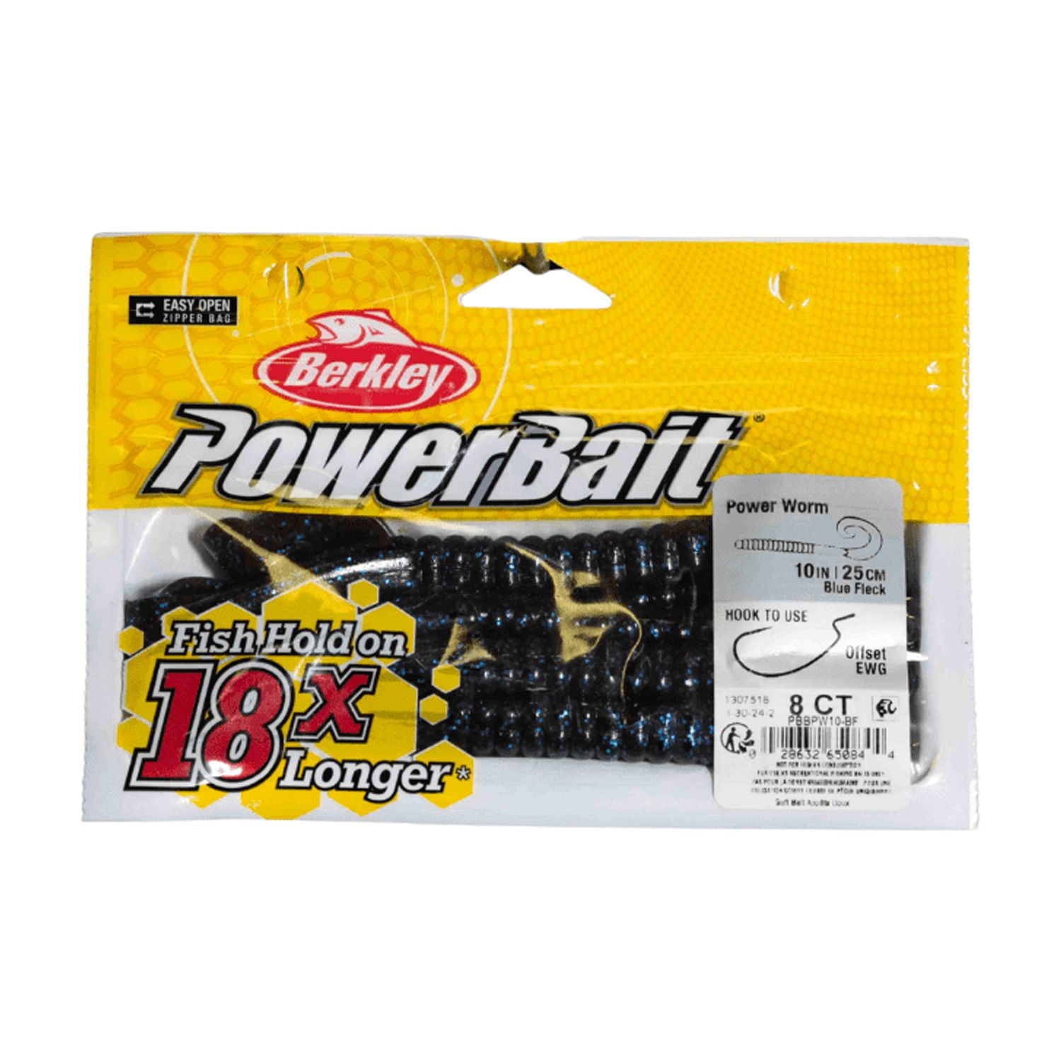 Berkley PowerBait® Power Worm Fishing Bait, Blue Fleck, 10in - Walmart.com