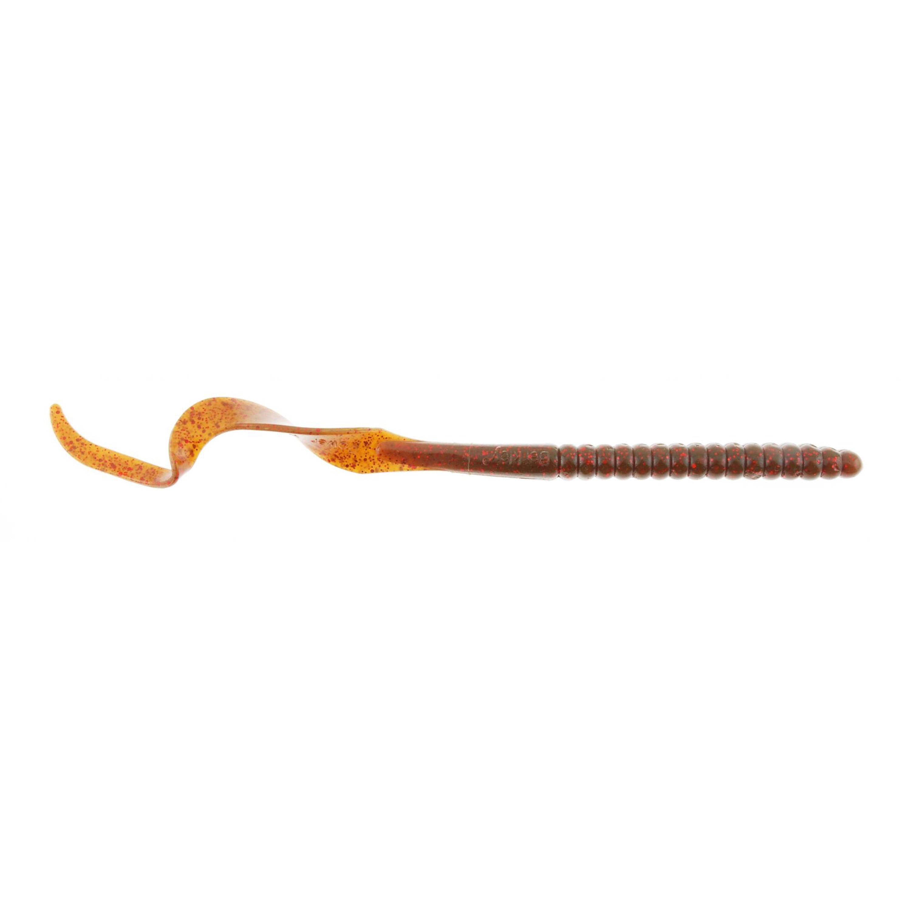 Berkley PowerBait® Power Worm Fishing Bait, Motor Oil Red Fleck, 10in ...
