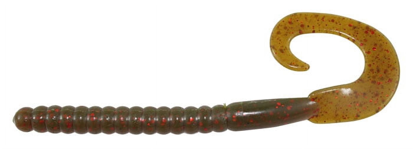 Berkley PowerBait® Power Worm Fishing Bait, Motor Oil Red Fleck, 7in ...