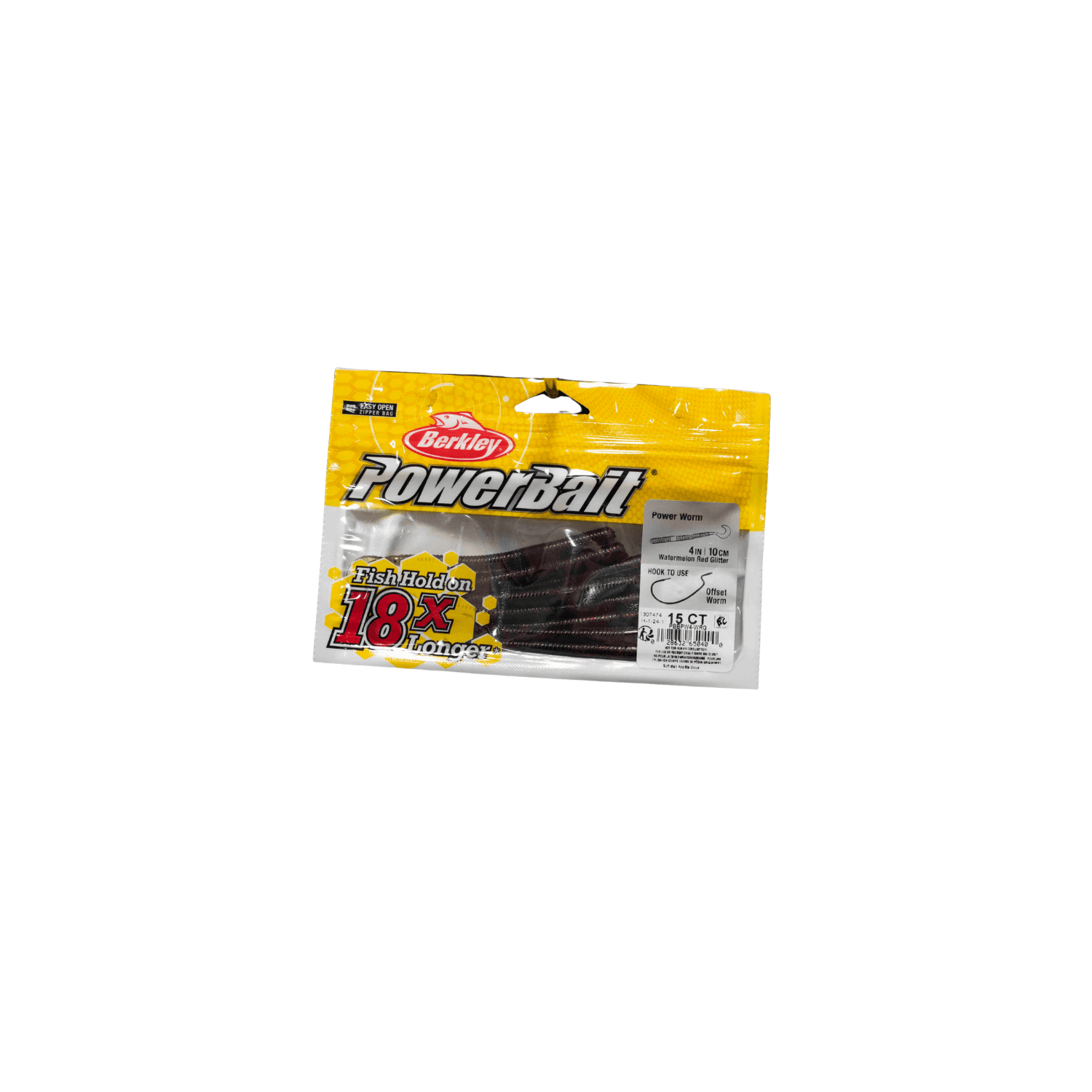 Berkley PowerBait® Power Worm Fishing Bait, Watermelon Red Glitter, 4in ...