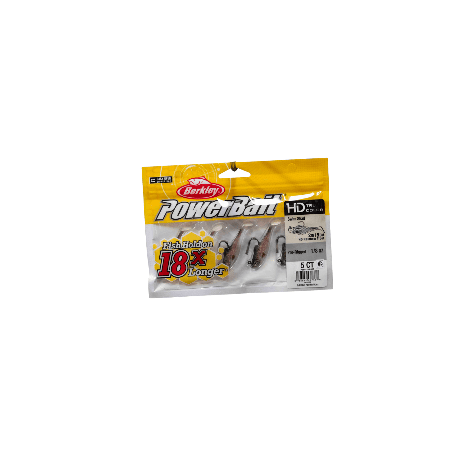 Berkley PowerBait Pre-Rigged Swim Shad Fishing Bait, HD Rainbow Trout ...