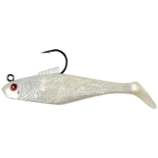 Berkley PowerBait Pre-Rigged Swim Shad Fishing Bait, Pearl Red Eye, 3in ...
