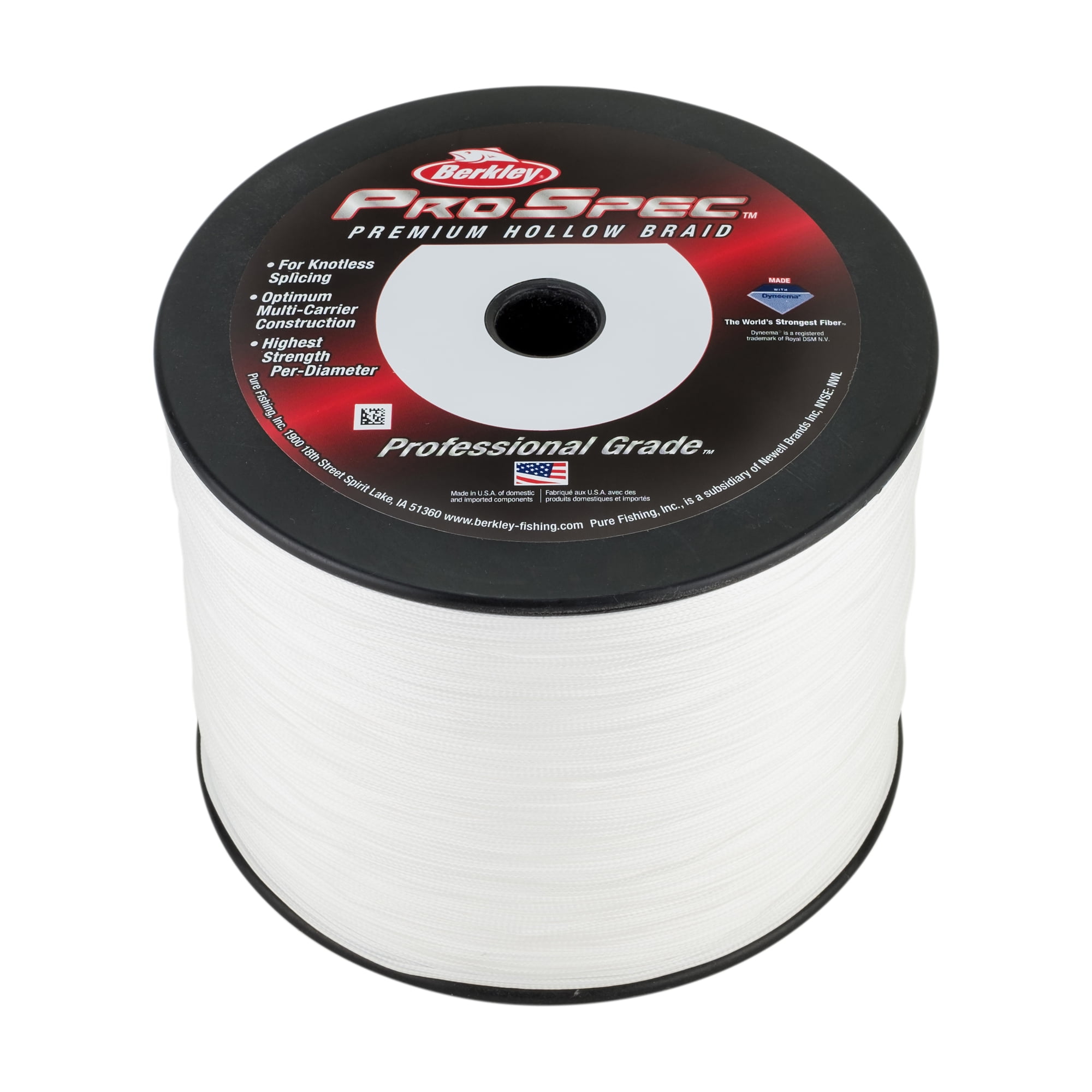 Berkley ProSpec® Premium Hollow Braid Superline, White, 180lb | 81.6kg ...