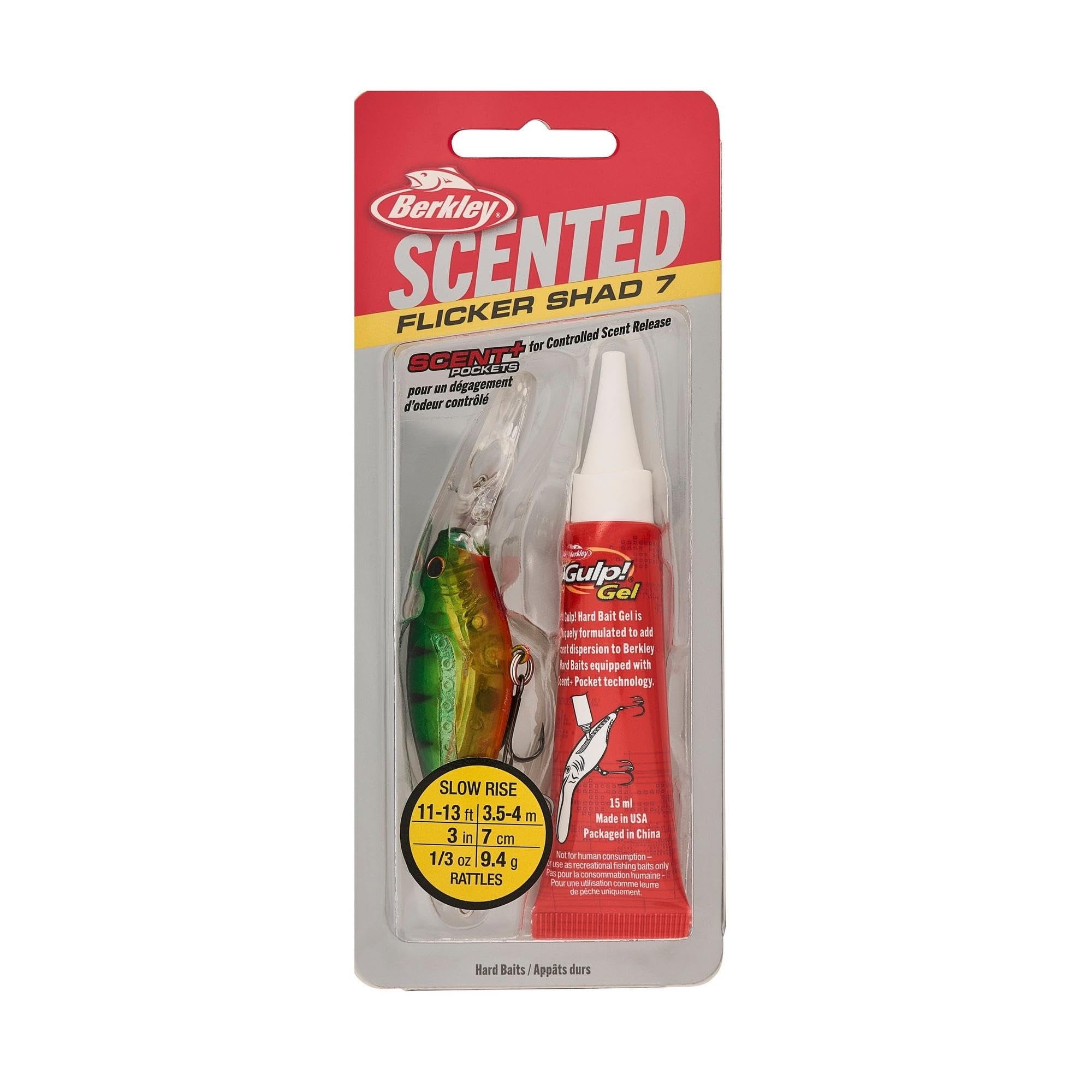 Berkley Scented Flicker Shad Fishing Lure, Flashy Perch, 5/16 oz, 2 ...