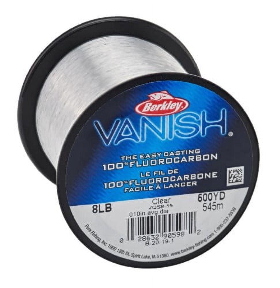 Berkley Vanish Fluorocarbon Fishing Line, Clear, 6 lb Test, 500 yd ...