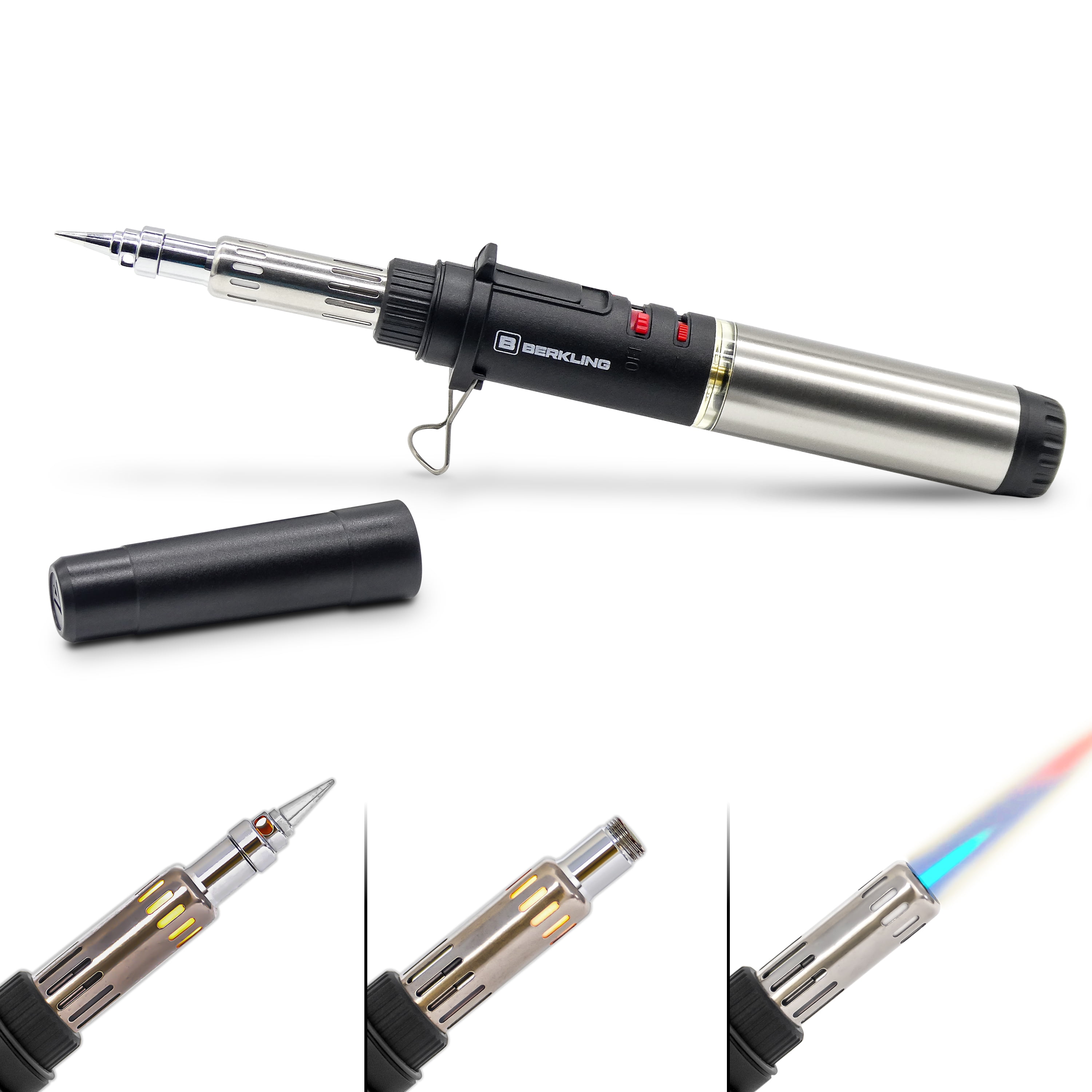 Berkling Premium 3-in-1 Butane Soldering Iron, Heat Gun, Mini Torch ...