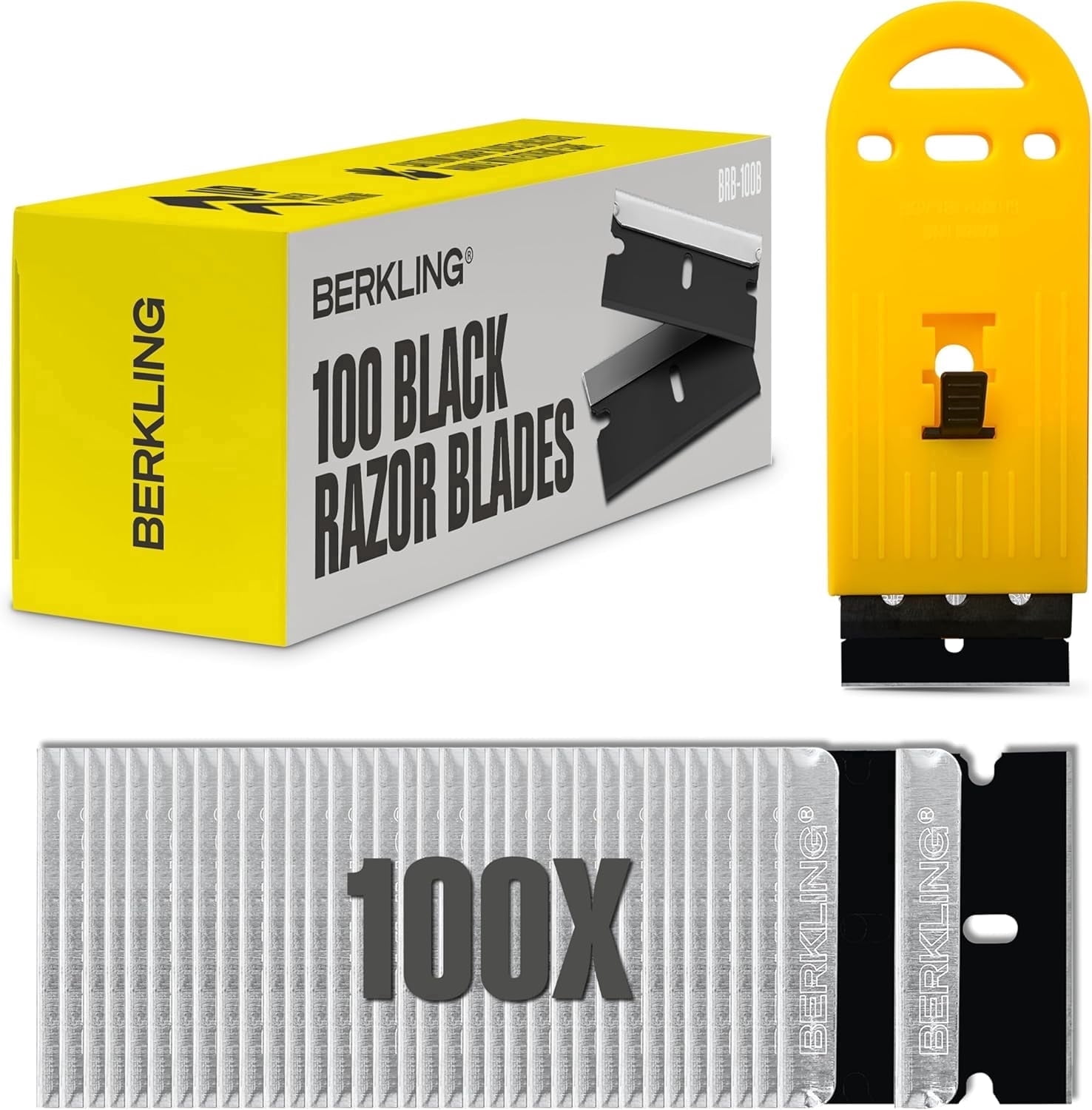 Berkling Single Edge Razor Blades, 100 pcs, SK2H Hardened Steel ...