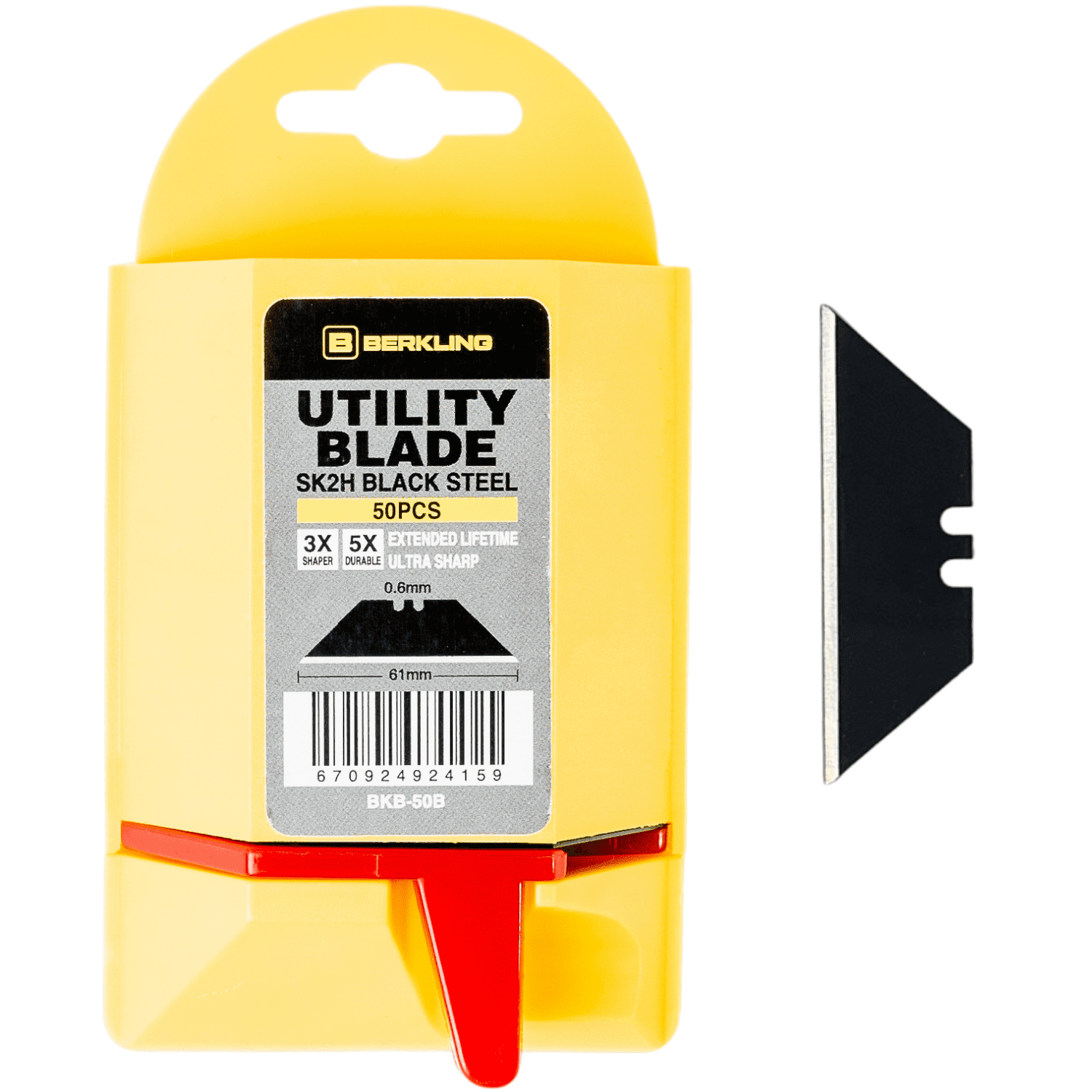 Berkling Utility Knife Blades for Replacement, Hardened Black Carbon ...