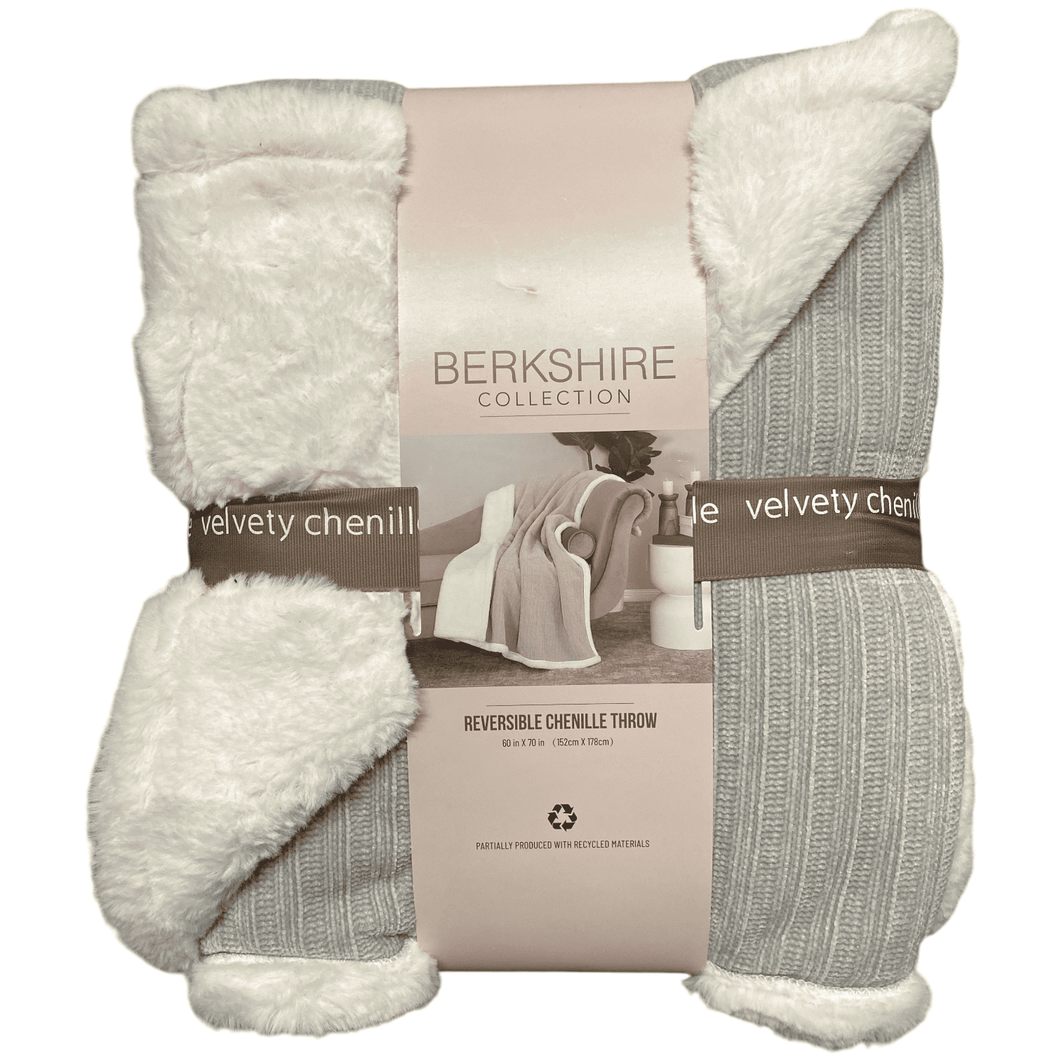 Berkshire Collection Luxury Cozy Chenille Reversible Throw, 60" x 70 ...