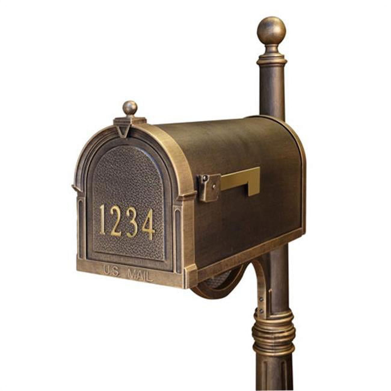 Berkshire Curbside Mailbox with Front Numbers - Hand Rubbed Bronze ...