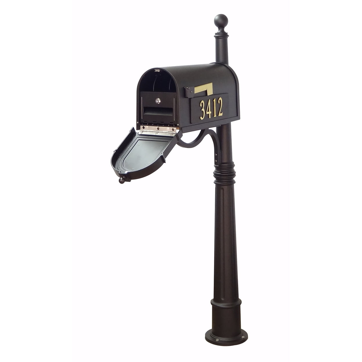Berkshire Curbside Mailbox with Front and Side Address Numbers, Locking ...