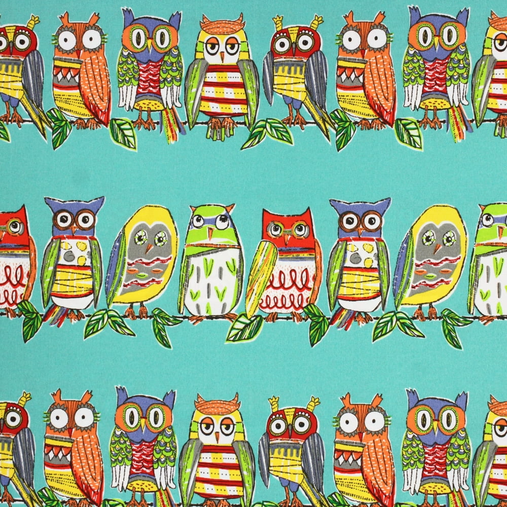 Berkshire Home 100% Polyester 54" Indoor/Outdoor Owls Opal Fabric, per ...