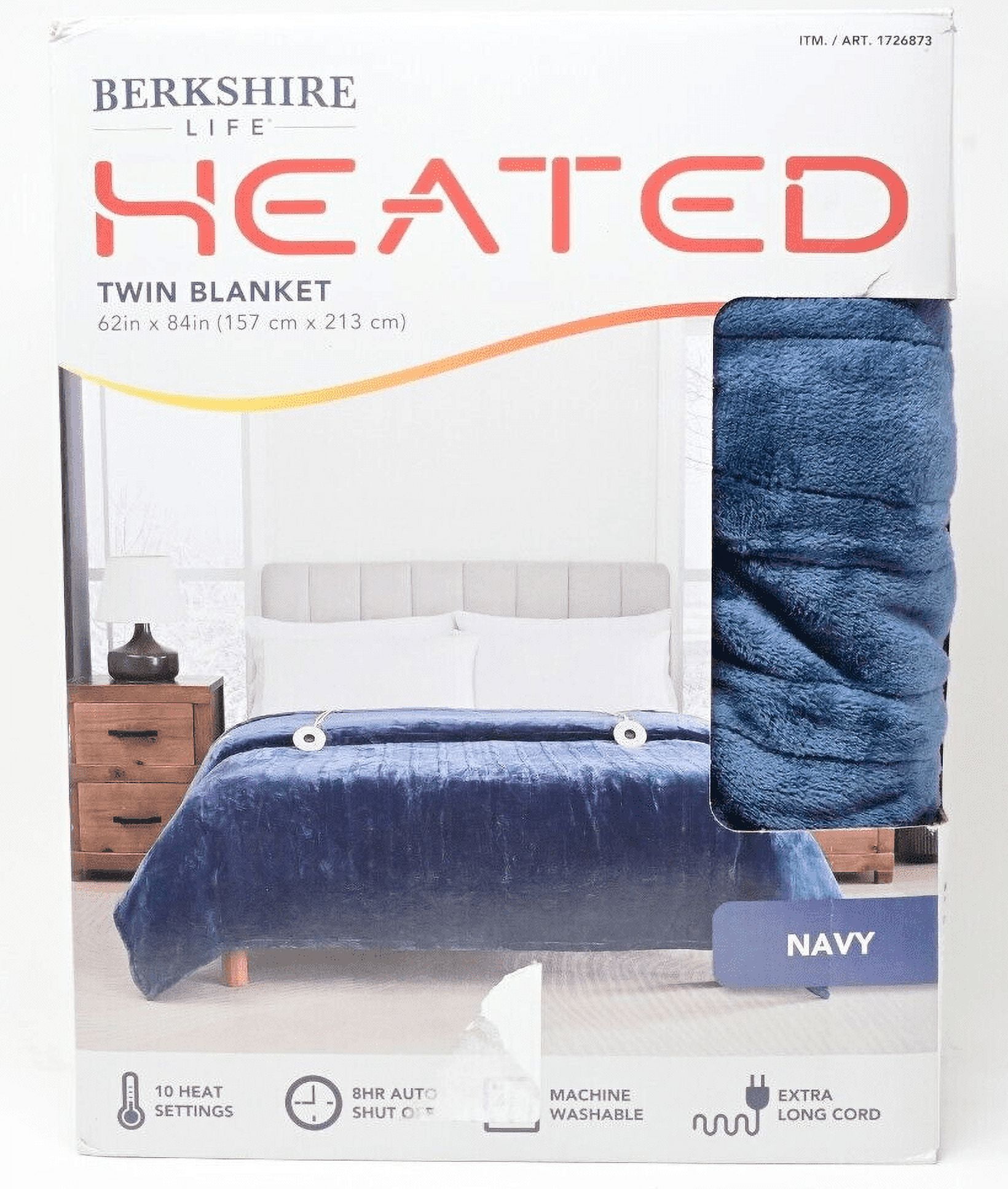 Berkshire Life Heated Electric Blanket Blue TWIN - Walmart.com