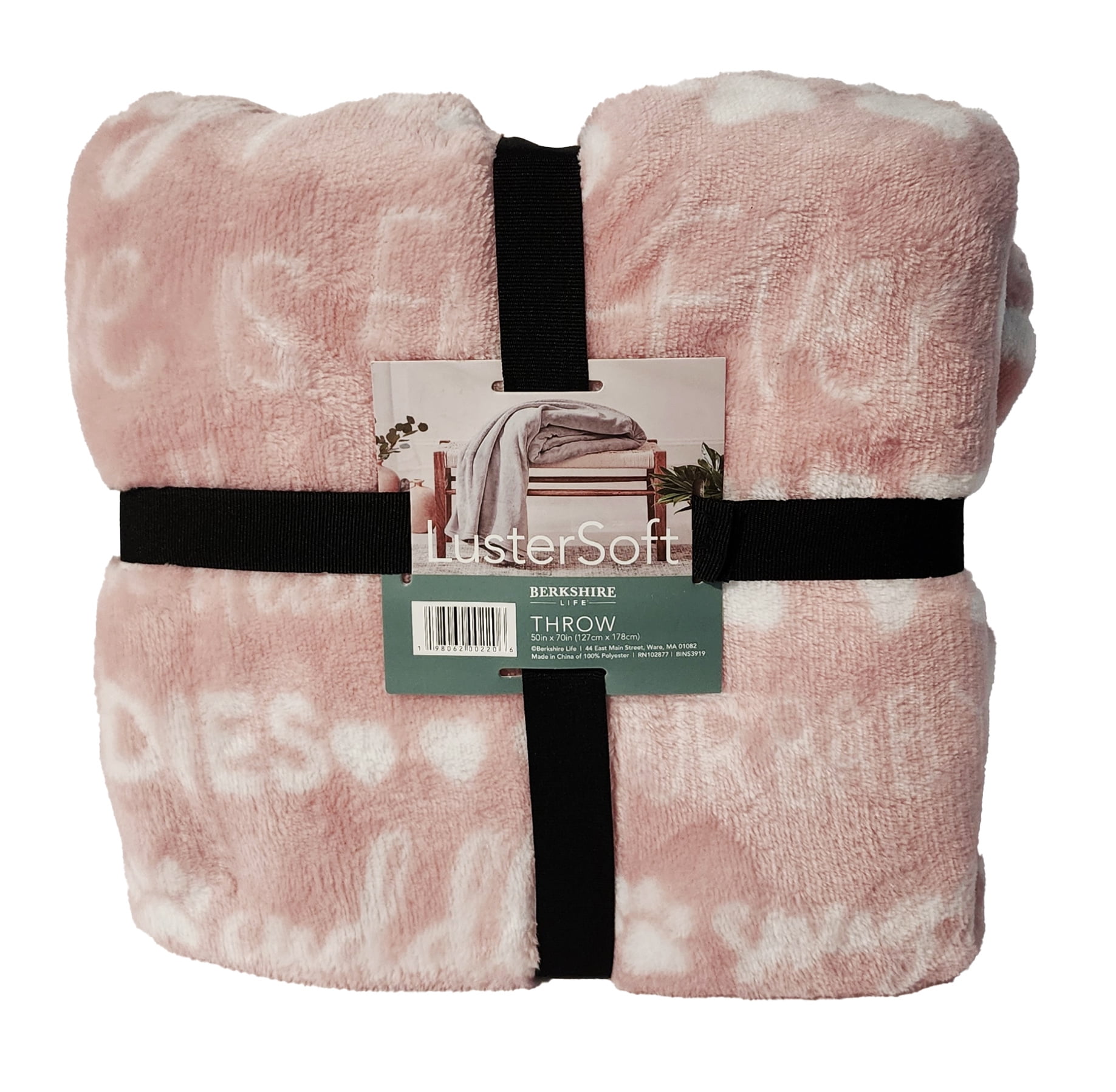 Berkshire LusterSoft Dog Print Throw Blanket 50" x 70" – Super Soft ...