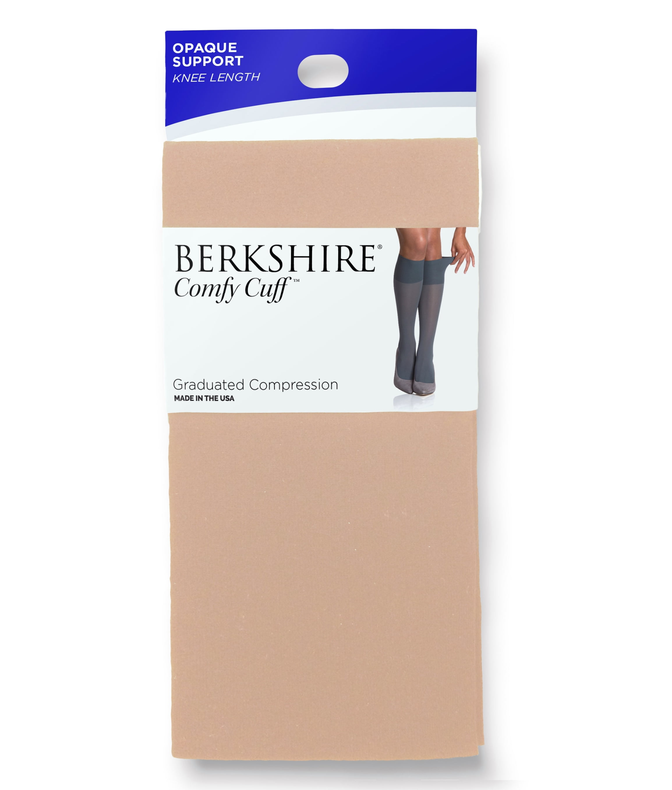 Berkshire Womens Comfy Cuff Opaque Graduated Compression Knee Highs ...