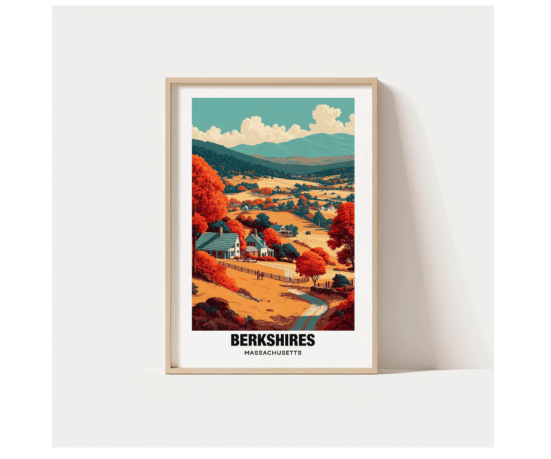 Berkshires Poster Usa Poster Mountain Views Autumn Charm Berkshires ...