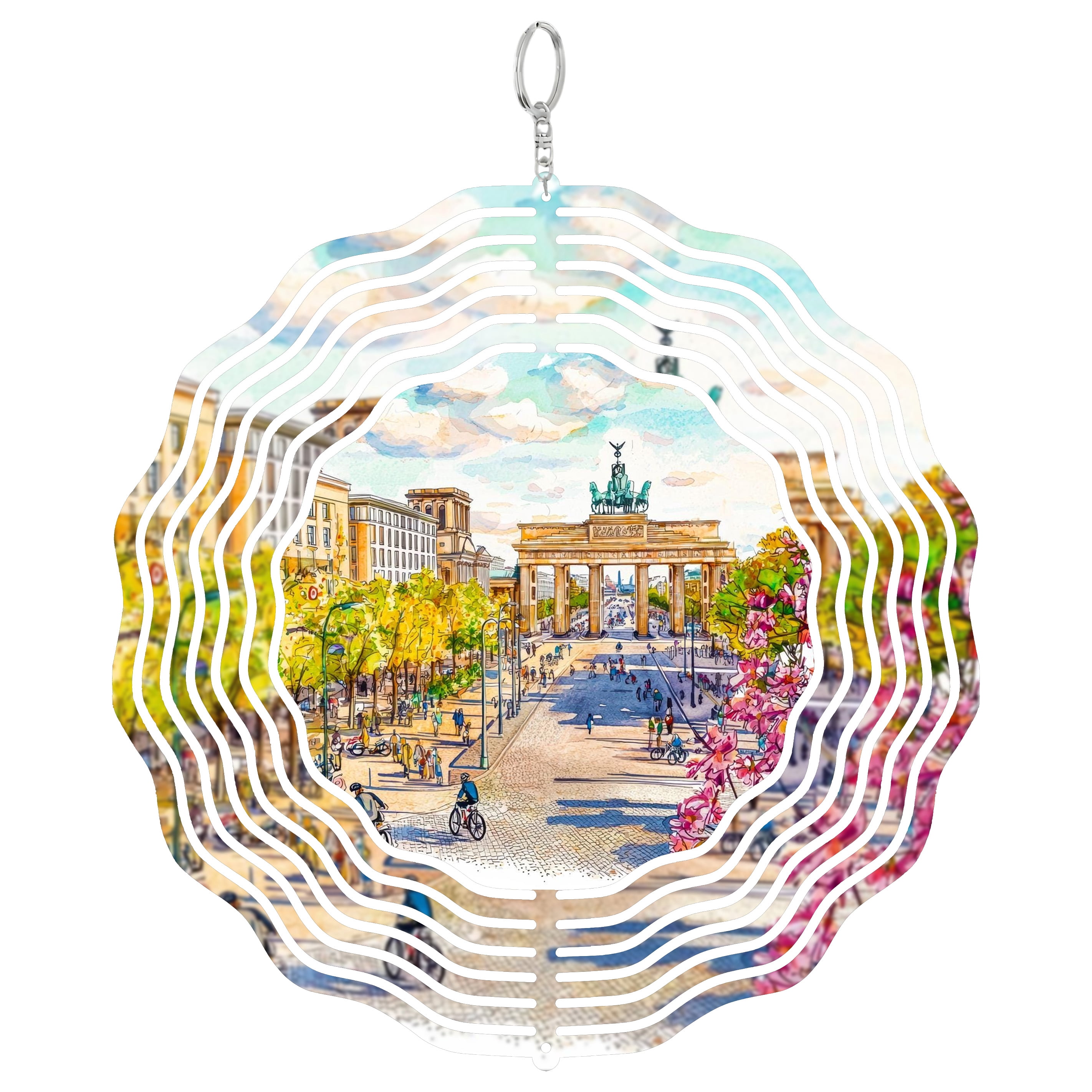 Berlin Brandenburg Gate 3D Wind Spinner Metal Hanging Ornament Outdoor ...