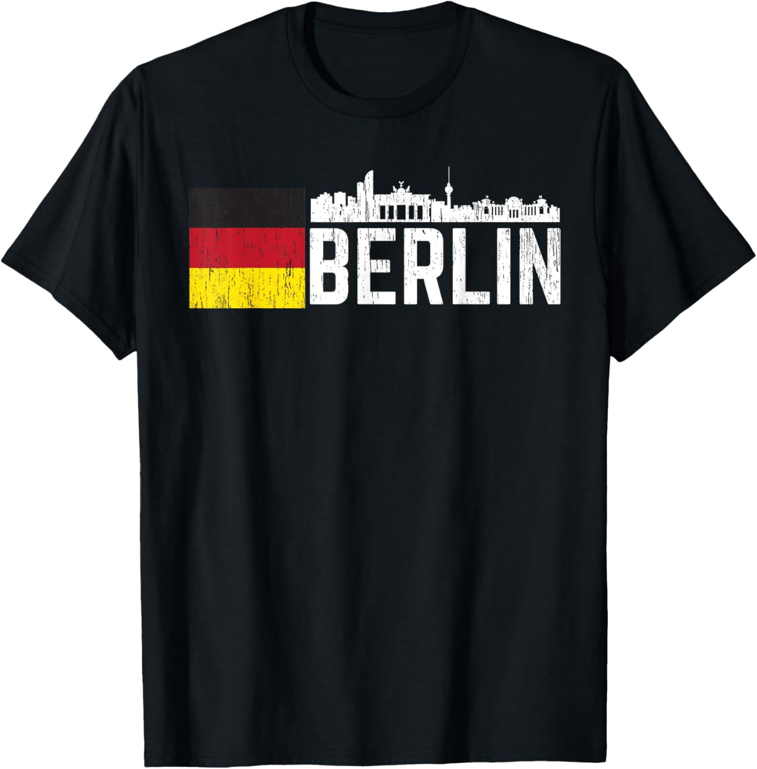 Berlin Flag Germany T-ShirtMen and women, Black T-shirt, size: Extra ...