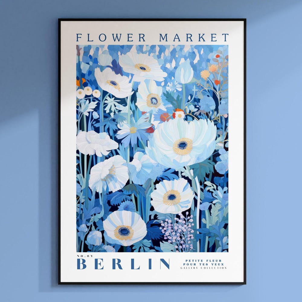 Berlin Flower Market Poster, Berlin Flower Painting Print, Floral Wall ...