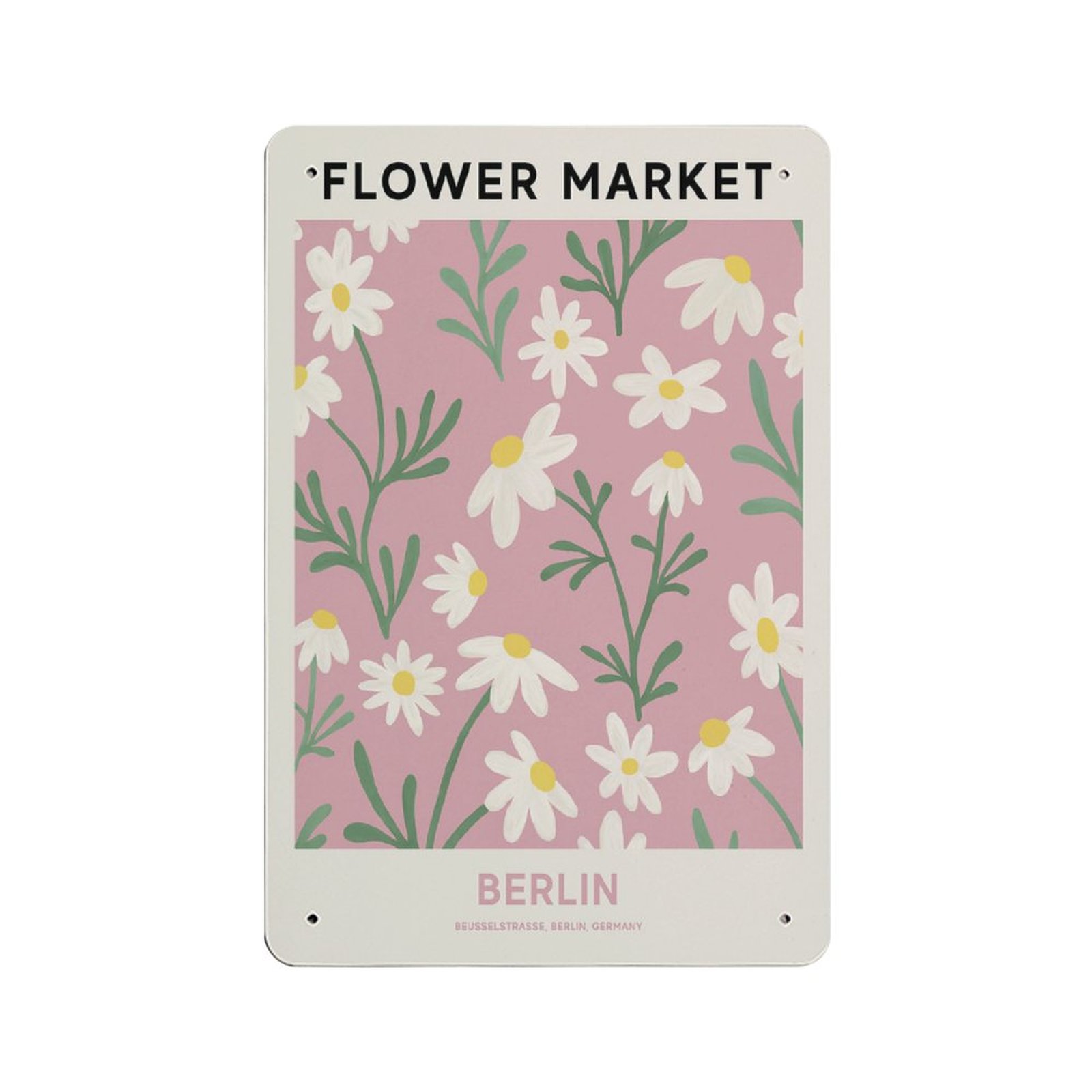 Berlin Flower Market Printable Wall Art, Pink Flower Market tin sign ...