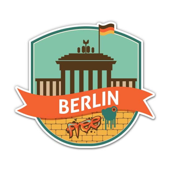 Berlin Germany - 5" Vinyl Sticker - For Car Laptop I-Pad - Waterproof ...