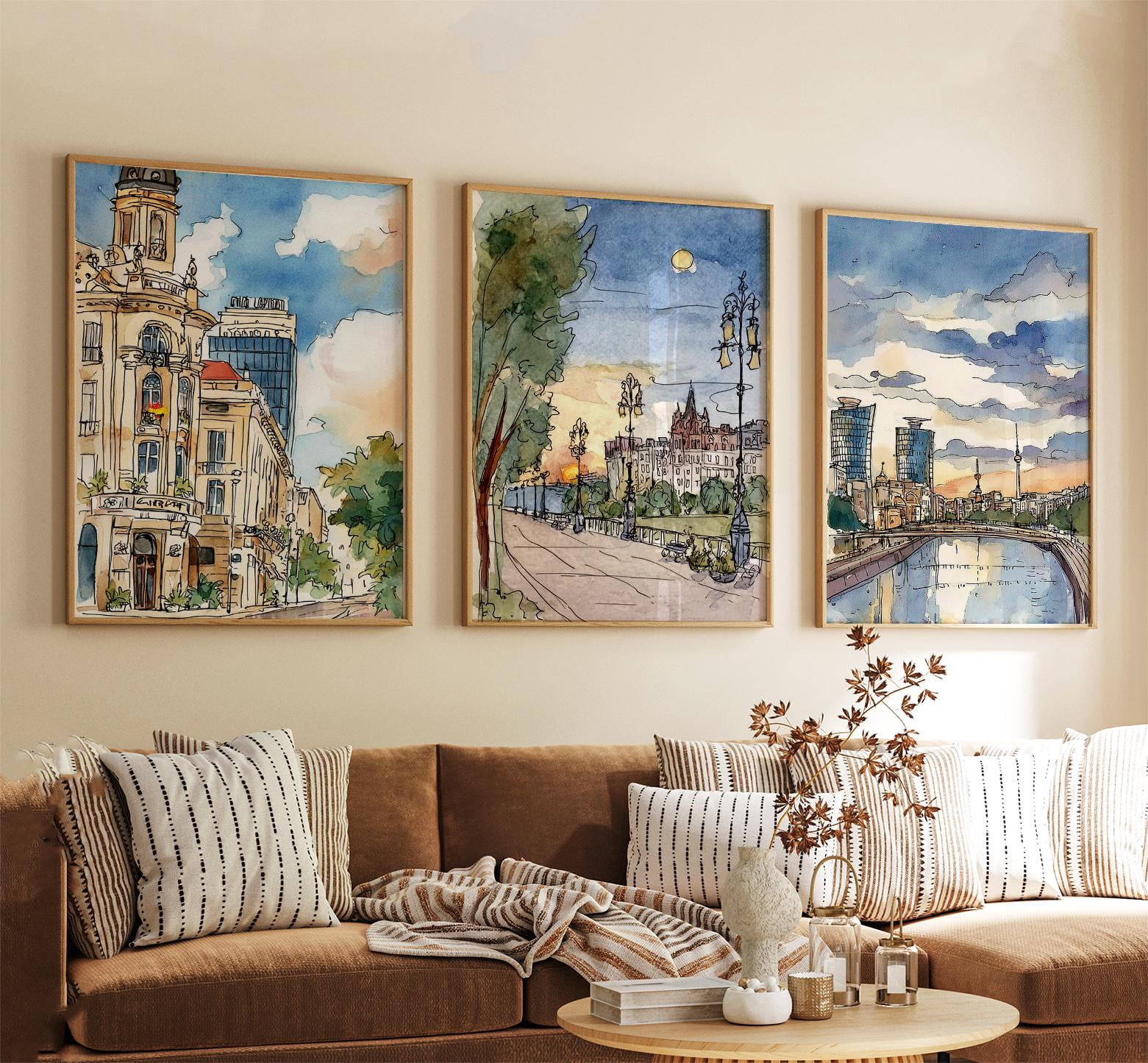 Berlin Germany Art Print Set Watercolor Travel Poster Home Decor Office ...