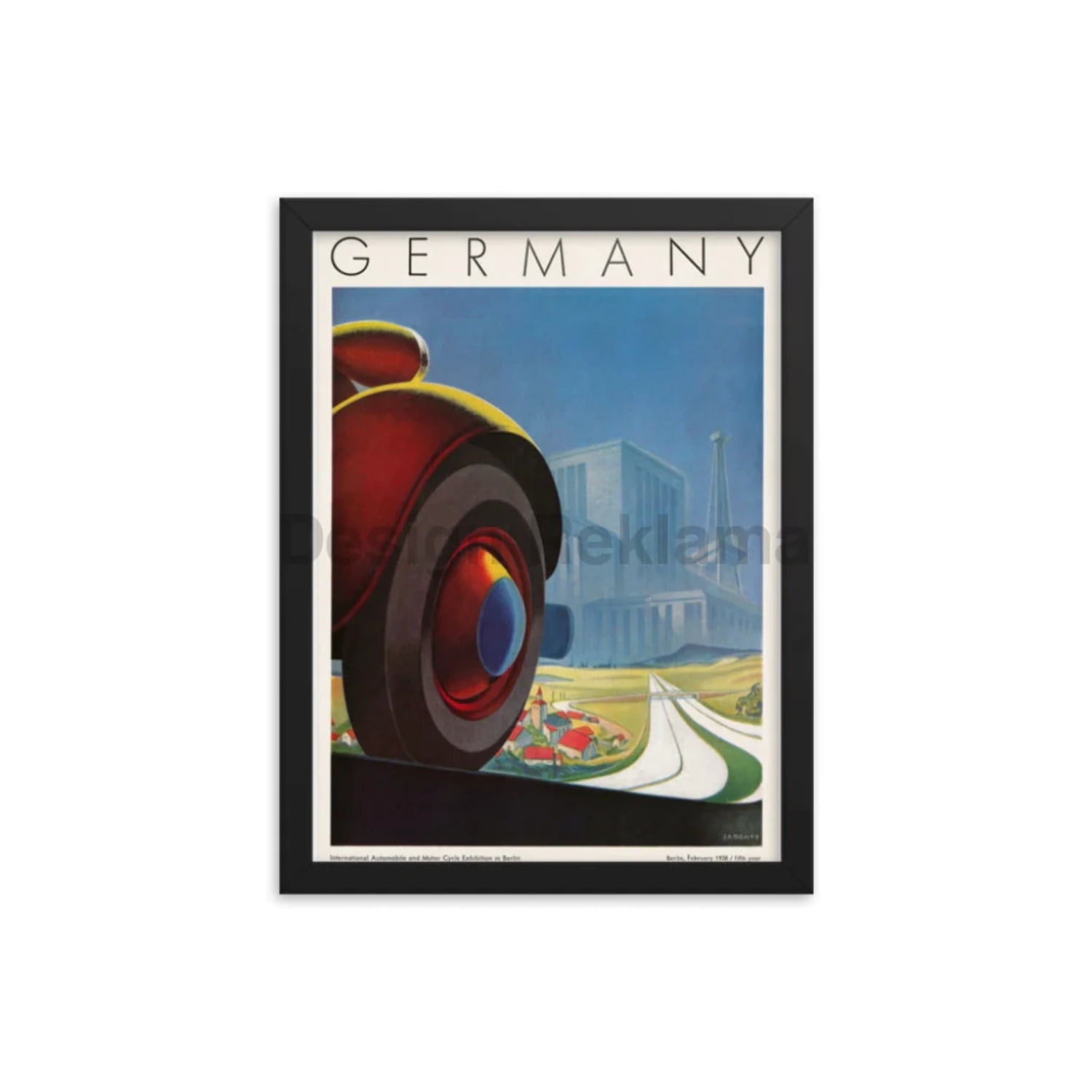 Berlin, Germany. Berlin Auto Show, 1938. Framed Vintage Travel Poster ...