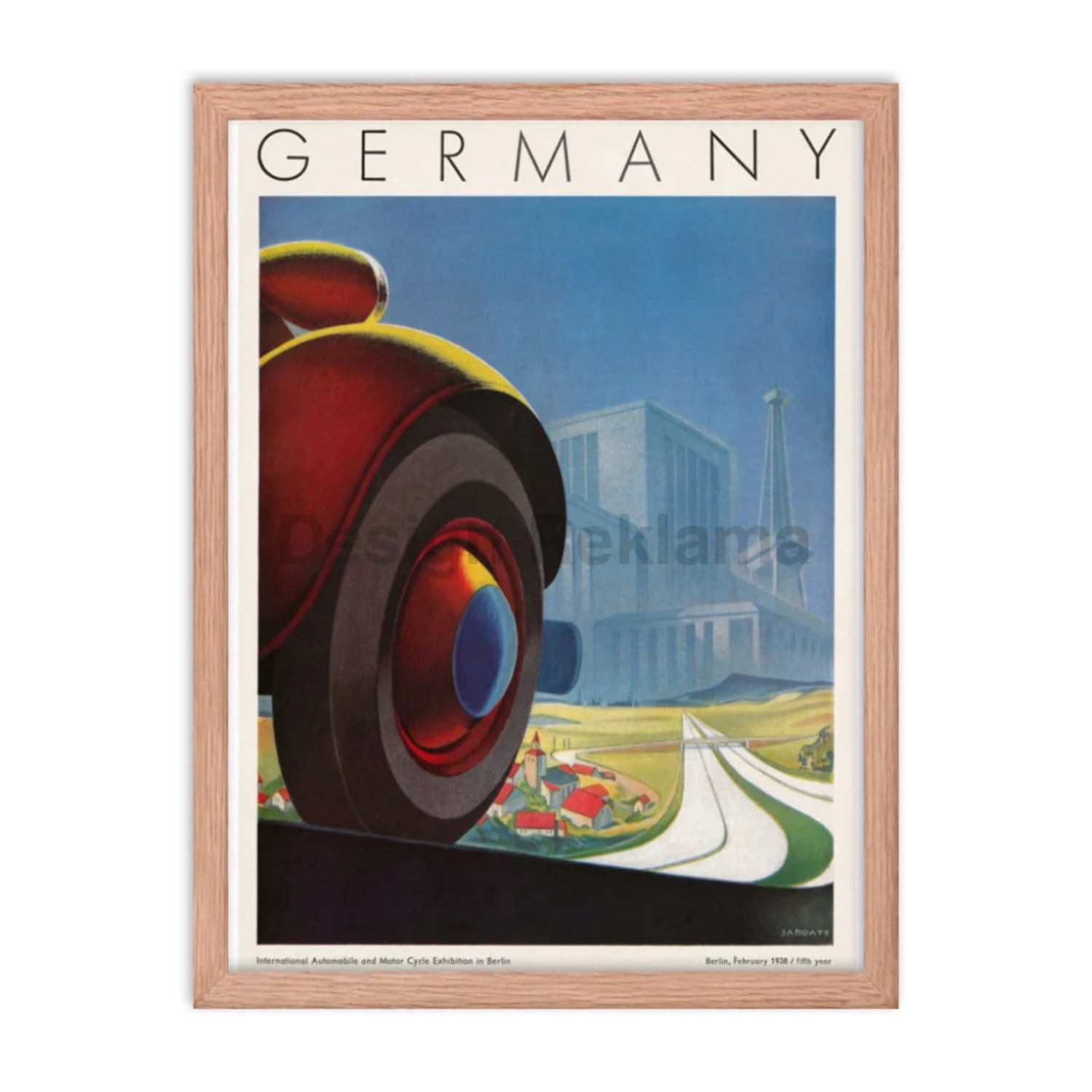 Berlin, Germany. Berlin Auto Show, 1938. Framed Vintage Travel Poster ...