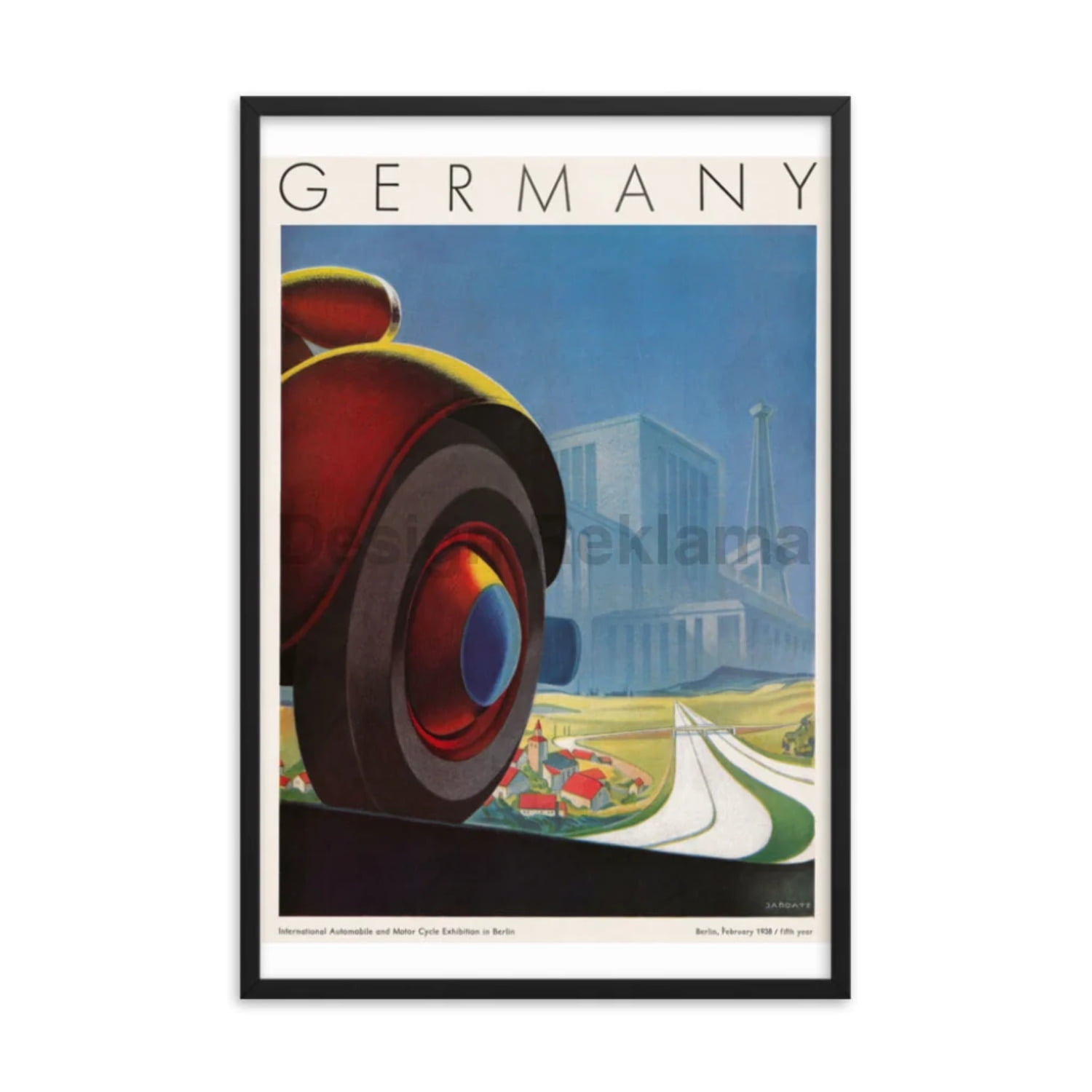 Berlin, Germany. Berlin Auto Show, 1938. Framed Vintage Travel Poster ...