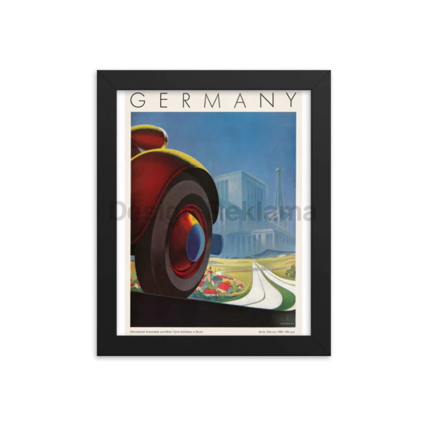 Berlin, Germany. Berlin Auto Show, 1938. Framed Vintage Travel Poster ...
