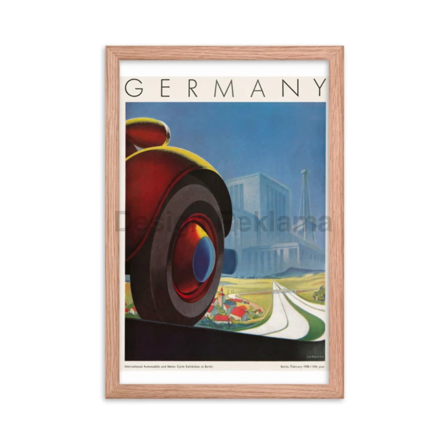 Berlin, Germany. Berlin Auto Show, 1938. Framed Vintage Travel Poster ...
